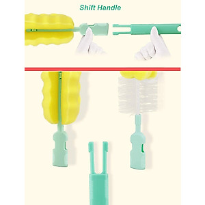 6 Pack Baby Feeding Bottle Brush and Nipple Cleaner with Hook Kids Water Bottle Brush Set Long Handle Narrow Neck Glass Bottle Kitchen Washing Straw Cleaning Brush (6 Pack * 2)