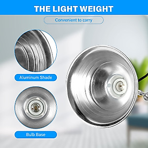 Simple Deluxe 100W Ceramic Reptile Heat Lamp Bulb & 150W Clamp Light with 8.5" Aluminum Reflector Combo for Amphibian Pets, Silver 2023 Version