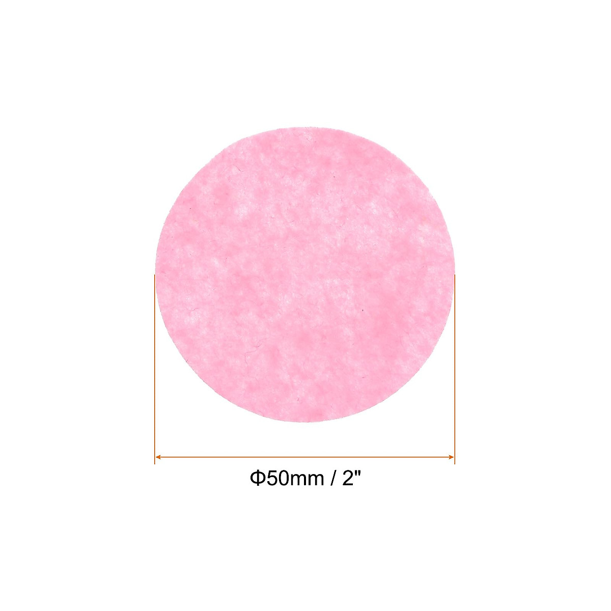 HARFINGTON 300pcs Round Felt Circles, 50mm 2" Pre Cut Felt Craft Pads Non-Woven Mini Felt Fabric Circles for DIY Sewing Handcraft Cut Projects Craft Finishing, Pink