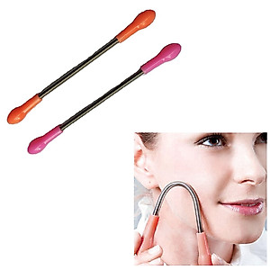 SUPVOX 2Pcs Facial hair remover stainless steel hair removal spring from upper lip chin cheeks and neck