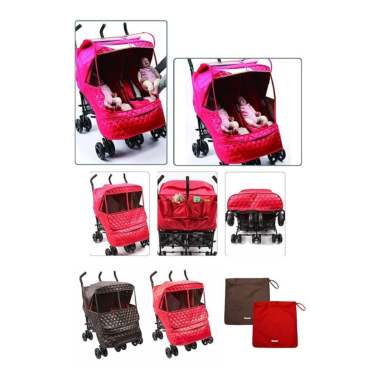 Manito Castle Alpha Twin Stroller Weather Shield (Navy)