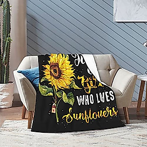 Sunflower Blanket Soft Lightweight Throw Blanket Comfortable Warm Bed Blanket for Bedroom Living Room Sofa Couch(50"x40")