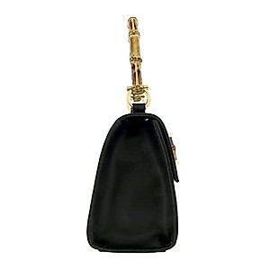 Pierre Cardin Black Leather Small Vintage Structured Satchel Bag for womens