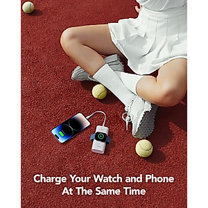 VIYISI Portable Charger for iPhone & Apple Watch, 10000mAh Power Bank 20W PD Fast Charging Battery Pack Compatible with Apple Watch Series Ultra/8/7/6/Se/5/4/3/2/1/iPhone14/14 Pro Max/13/12 - White