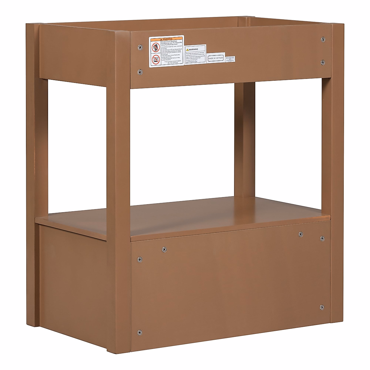 Lunanniu 30" Bathroom Vanity Without Sink, Freestanding Bathroom Vanity Cabinet No Sink 2 Drawer, Open Shelf Modern Design Brown