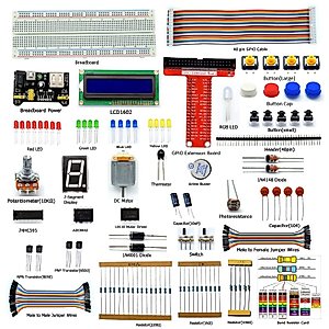 Adeept Starter Kit Compatible with Raspberry Pi 4 3, 2 Model B B+ LCD1602 Servo Motor C and Python Code, Beginner Starter Kit with User Manual Guidebook