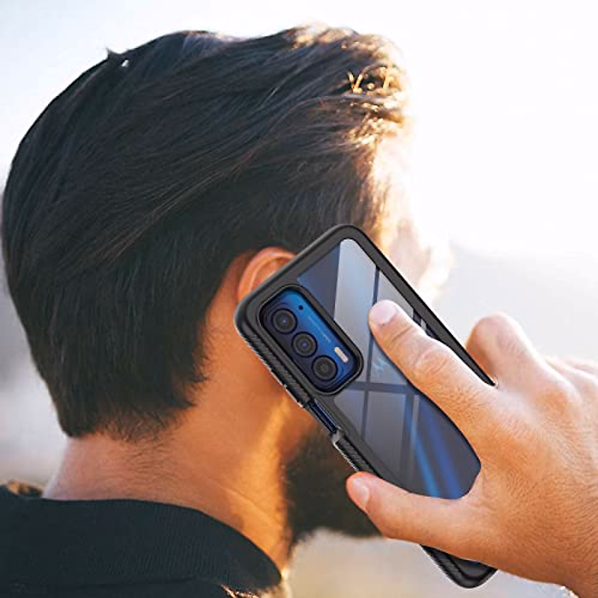 LeYi for Motorola Edge 5G UW Case, Motorola Edge 2021 Case with 2 Tempered Glass Screen Protector, Full-Body Shockproof Bumper Rugged Hybrid Hard Clear Protective Phone Case for Moto Edge 5G UW, Black