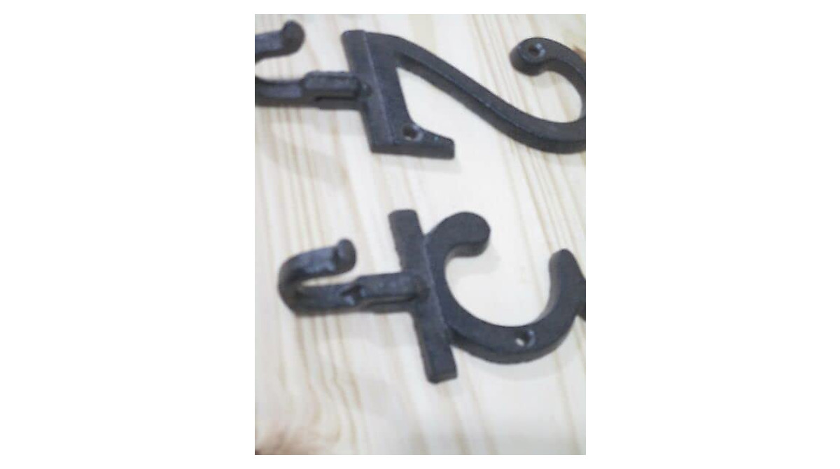 Rustic Cast Iron Coat Hooks - Numbers 1 2 3