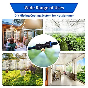 Aomedeelf 82FT Misters for Outside Patio,Outdoor Misting System for Patio,Patio Misters for Cooling Outdoor, 21 Mist Nozzles+3/4" Brass Adapter,Water Mister Outdoor,Outdoor Misters for Patio Garden