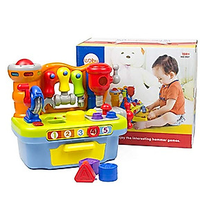 Woby Multifunctional Musical Learning Tool Workbench Toy Set for Kids with Shape Sorter Tools