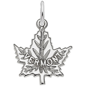 Vermont Maple Leaf Charm In Sterling Silver, Charms for Bracelets and Necklaces