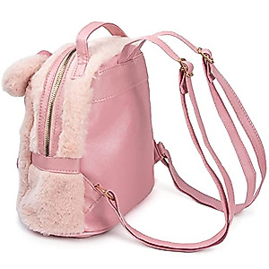 My Melody Backpack for Women Girls, Kawaii Anime Plush Backpack for School, Travel, Everyday Use - Pink Fur