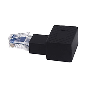 Kework 2 Pack Network RJ45 Extender, 90 Degree Right Angle Ethernet LAN RJ45 Male to Female Extension Adapter Connector for Cat5 Cat5e