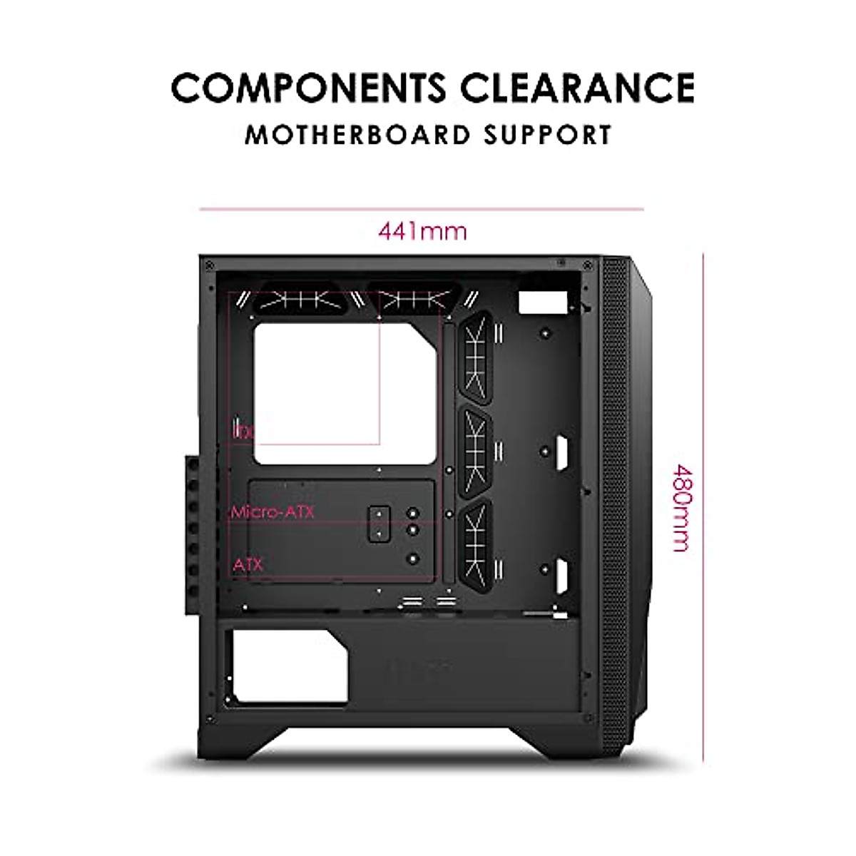 MSI MPG GUNGNIR 120R - Premium Mid-Tower Gaming PC Case - Tempered Glass Side Panel - ARGB 120mm Fans - Liquid Cooling Support up to 360mm Radiator - Vented Front Panel