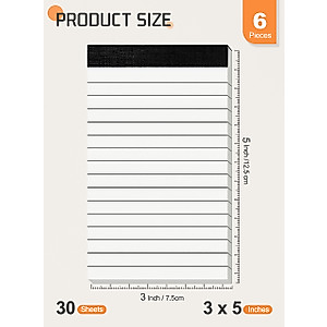 6 Pack Small Notepads Refills Memo Pads 3 x 5 Inch Lined Writing Note Pads with 30 Sheets Note Pad Paper in Each Pad Mini Pocket Notebook Refills for Taking Notes and Reminders Organization Planning