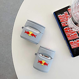 Ultra Thick Soft Silicone Case Cover for Apple AirPods 1 2 1st 2nd Generation with Keychain Energy Drink Can Shaped 3D Cartoon Cute Fun Funny Cool Unique Creative Women Teens Girls Men Guys