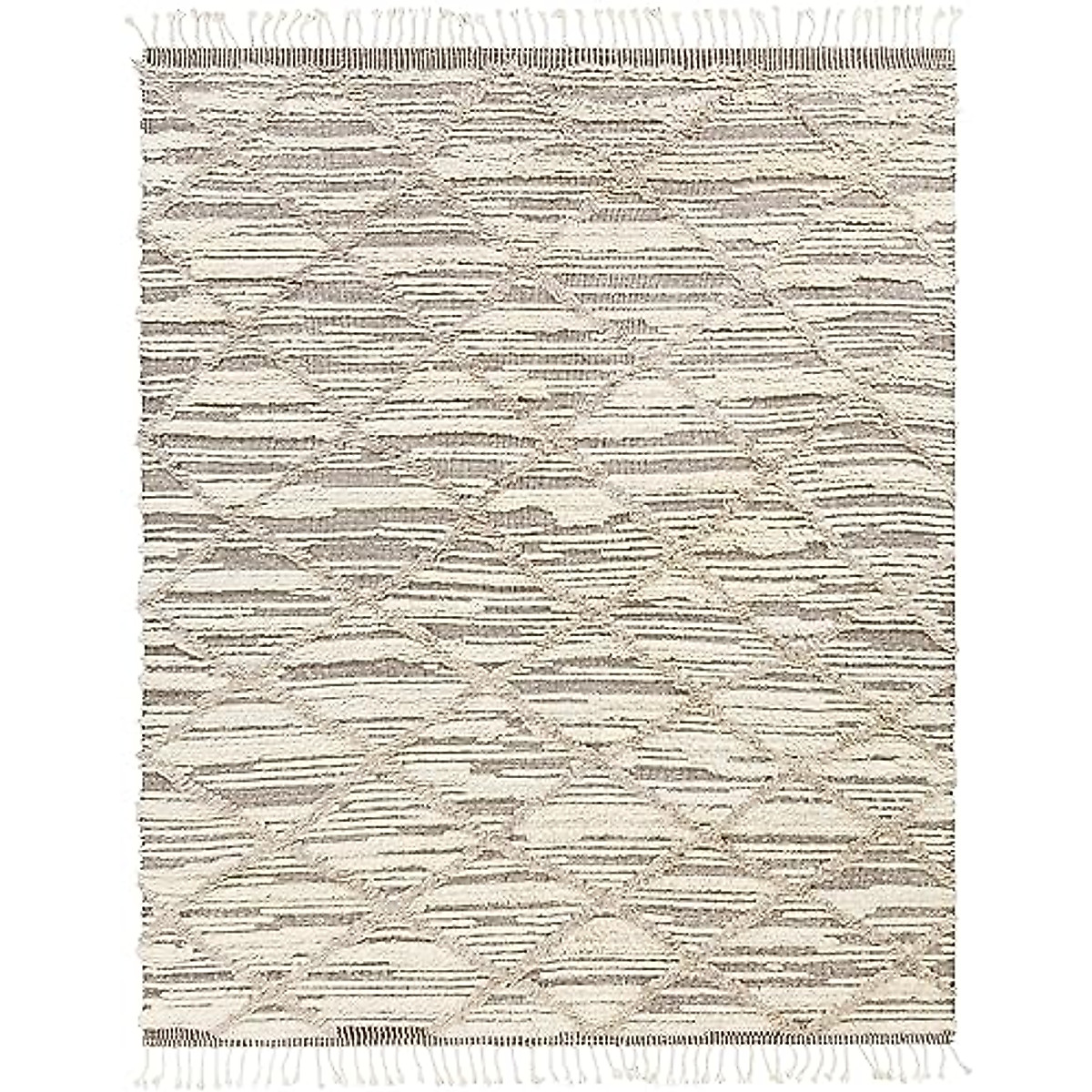Mark&Day Wool Rugs, 8x10 Weert Global Medium Gray Area Rug, Grey Green Brown Carpet for Living Room, Bedroom or Kitchen (8' x 10')
