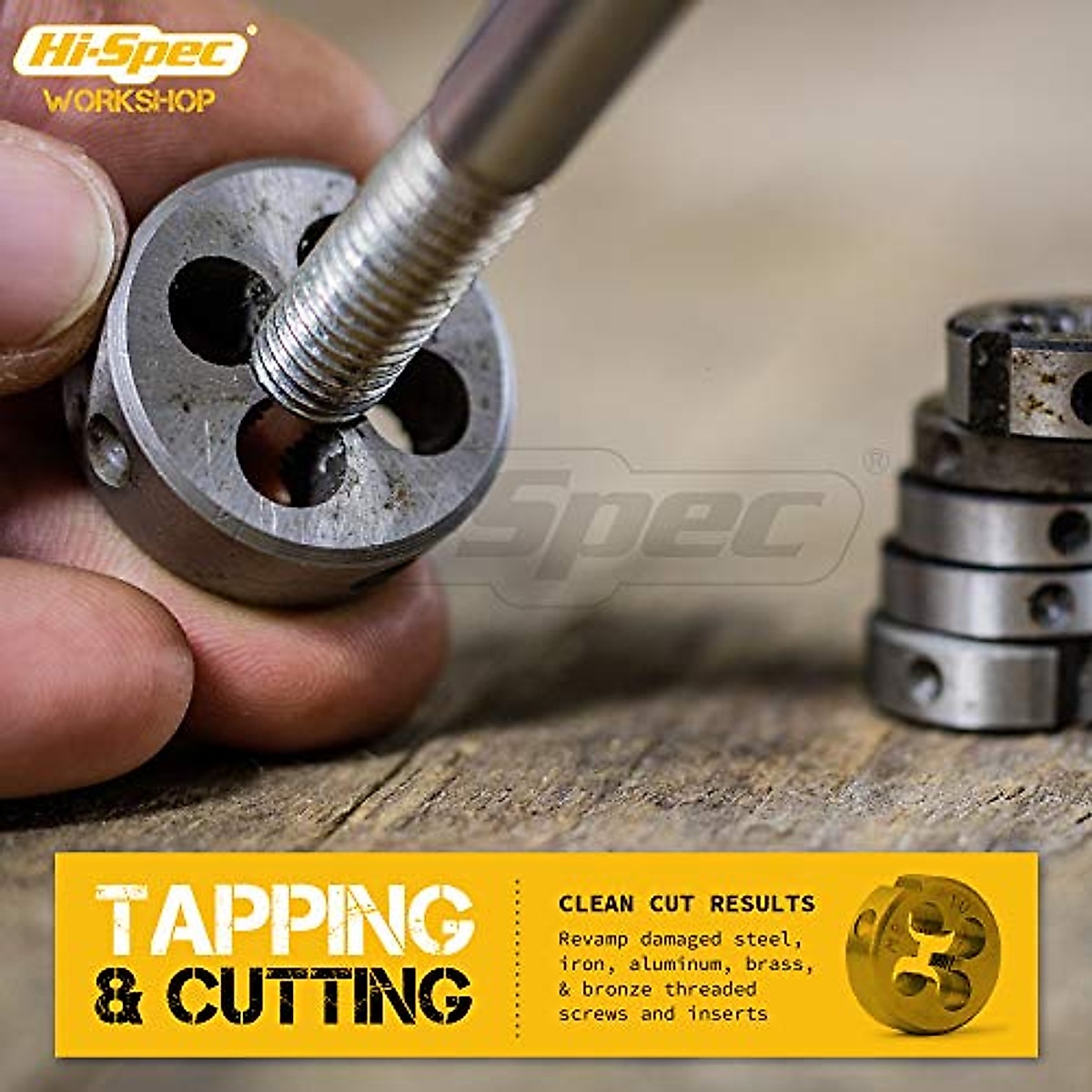 Hi-Spec 20 Piece Metric Tap & Die Set - Complete M3 to M12 Fine & Coarse Tools to Cut, Chase and Thread with Wrench Accessories in a Tray Case