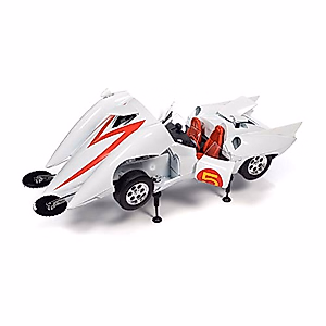 Auto World Speed Racer Mach 5 with Chim Chim and Speed Racer Figures. , Speed Racer AWSS124-1/18 Scale Diecast Model Toy Car