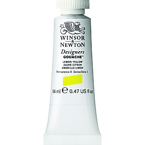 Winsor & Newton Designer's Gouache, 14 ml (0.47oz) tube, Lemon Yellow