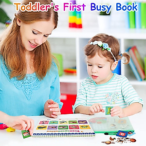 Busy Book for Kids, 14 Themes Toddler Preschool Learning Activities Montessori Toys, Autism Sensory Educational Toys, Early Learning Toys Book for Boys Girls Develops Fine Motor Skills