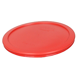 Pyrex 7402-PC Red Round Storage Replacement Lid Cover fits 6 & 7 Cup 7" Dia. Round (2-Pack) Made in the USA