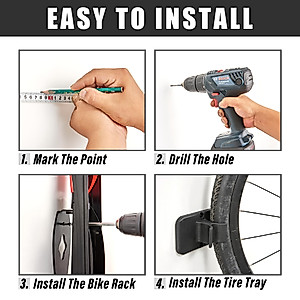 Wallmaster BIKEPAL Swivel Bike Rack, Wall Mounted Bike Storage System, Space Saving for Home and Garage, 2 Pack