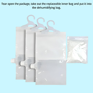 BTKAKAN (5 Pack) Reusable Dehumidifier Bags, Moisture Absorbers,Desiccant Dehumidifier, Closet Dehumidifier, Calcium Chloride Replaceable (Dehumidifier Bags 5 pcs + 5 packs of desiccant)