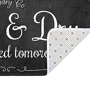 Laundry Room Long Mat Area Rug Non-Slip Floor Mat Waterproof Farmhouse Carpet for Kitchen 40" x 20"(Black-2)