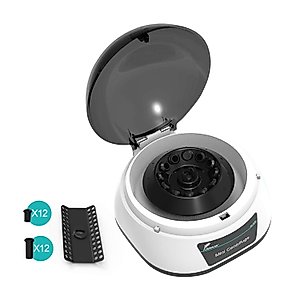 JOANLAB Mini Centrifuge Machine,4000rpm Lab Benchtop Centrifuge,2 Rotors for 0.2/0.5/1.5/2ml Micro tubex12 and 0.2ml 8/12 PCR stripex4