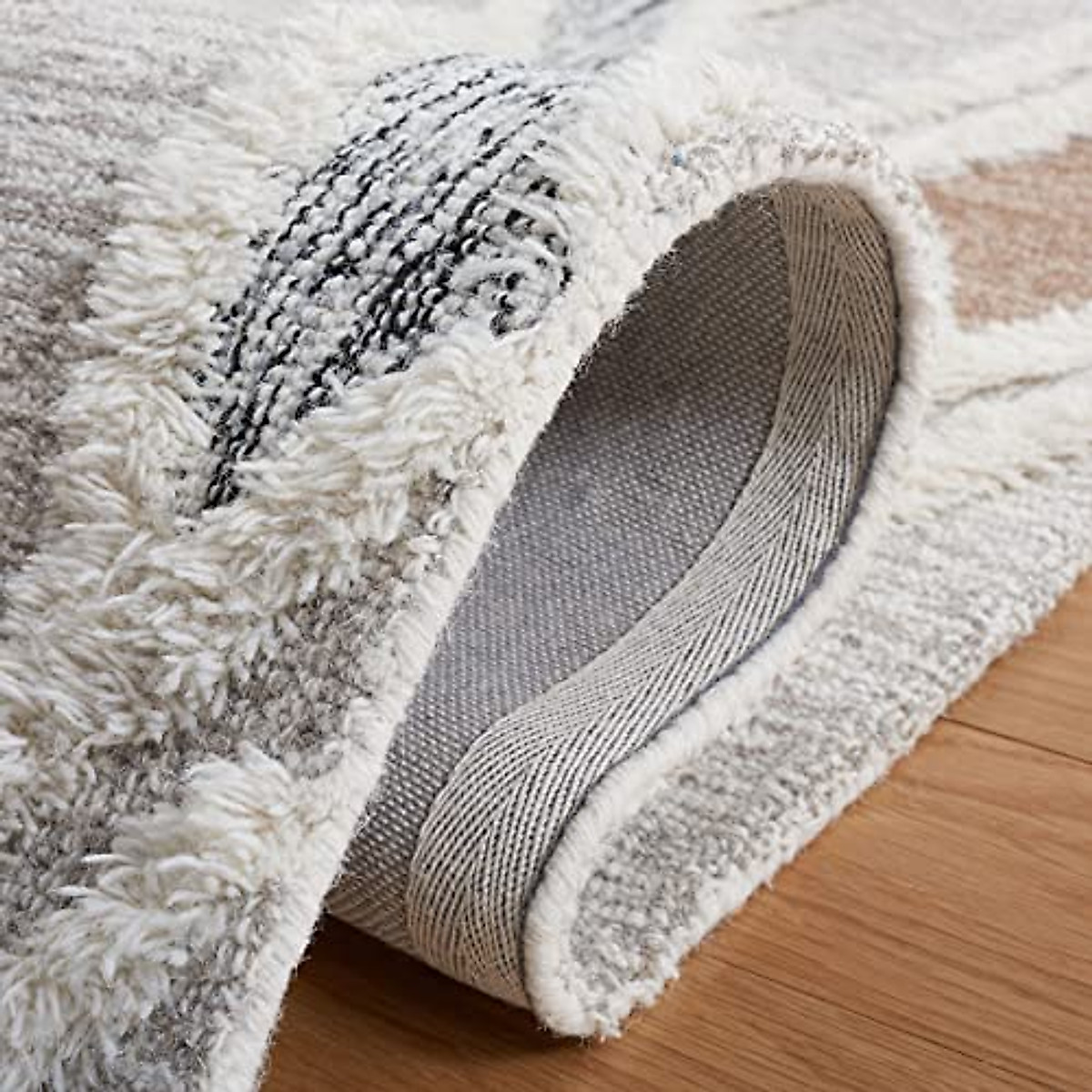 SAFAVIEH Casablanca Collection Area Rug - 5' x 8', Grey & Ivory, Handmade Moroccan Textured Wool, Ideal for High Traffic Areas in Living Room, Bedroom (CSB975F)