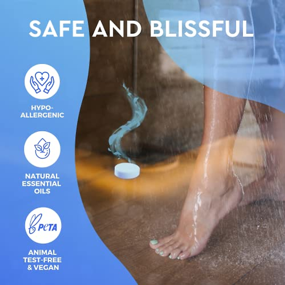 Cleverfy Shower Steamers Aromatherapy - Variety Pack of 6 Shower Bombs with Essential Oils. Self Care and Relaxation Birthday Gifts for Mom. Blue Set