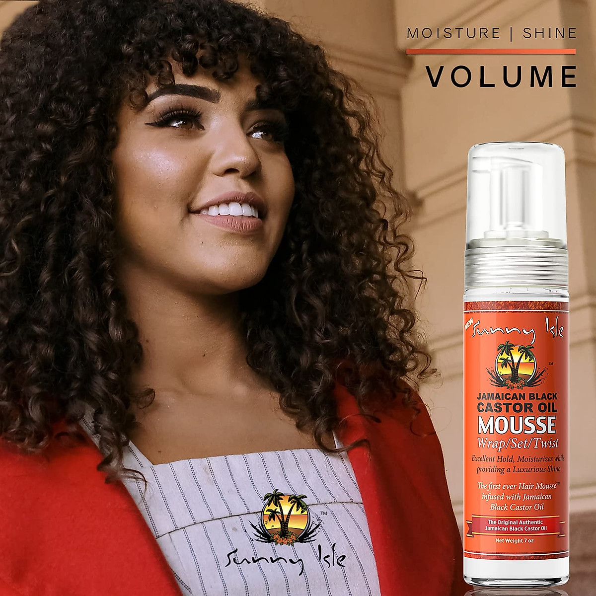 Sunny Isle Jamaican Black Castor Oil Mousse Wrap Set Twist 7oz | Excellent Hold, Luxurious Shine | Moisturizes with Frizz Control