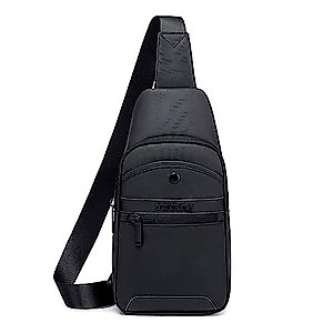 Aisinivo Sling Bags Men and Women Crossbody Sling Backpack Black Crossbody Bags Waterproof Chest Bag Daypack