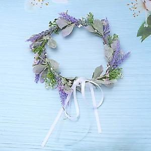 Beaupretty Lavender Flower Crown Headband, Purple Hair Accessory for Women Adults, Perfect for Weddings, Party, Evening, Prom, Birthdays, Celebrations, Honeymoons or Other Special Occasions