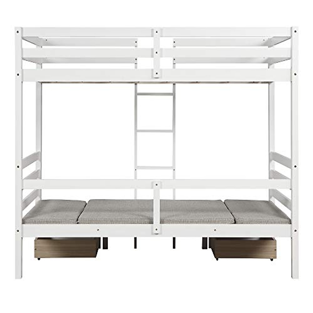 TARTOP Twin Loft Bed with Desk Turn into Twin Over Twin Bunk Bed, Wooden Functional Loft Bed Frame for Kids Teens Girls Boys,Twin Size, White