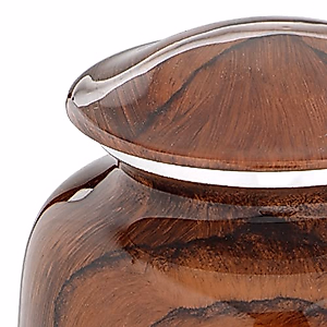 BOLD & DIVINE Cherry Wood Grain Finish Cremation Urn | Human Ashes Adult Memorial urn, Burial, Funeral Cremation Urns | 200 Cubic Inches Adult