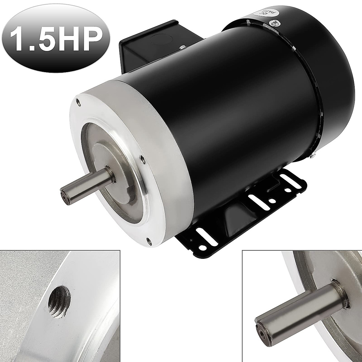 1.5HP Electric Motor 3450RPM General Purpose Three Phase Motor 56C TEFC 5/8" Shaft Diameter 2 Pole 60HZ 230/460V