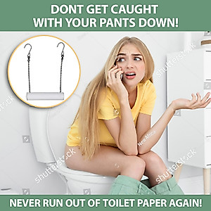 TP Buddy The 2-in-1 Toilet Paper Roll Holder - Works with Any Size Roll - Bathroom Accessories – Extra Roll – Double Capacity Toilet Tissue Dispenser -White
