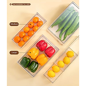 2 Pack Clear Pull-Out Bin Stackable Refrigerator Organizer Drawer Plastic Cabinets Pantry Storage Containers for Bedrooms Home Office Closet & Shoe Organization(13.5"X8.5"X5.5")