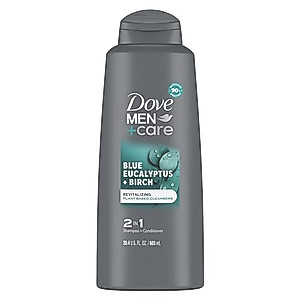 DOVE MEN + CARE Men 2 in 1 Shampoo and Conditioner Eucalyptus + Birch for Healthy-Looking Hair Naturally Derived Plant Based Cleansers 20.4 oz