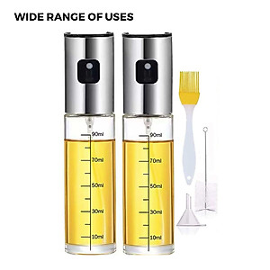 LAKORS Oil Sprayer - Olive Oil Sprayer for Cooking - Olive Oil Mister and Cooking oil Spray - Spray Bottles for Oil and Vinegar dispenser set - Oil Dispenser Bottle for Kitchen