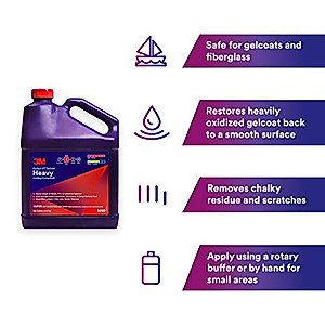 3M Perfect-It Gelcoat Heavy Cutting Compound, 36103, 1 Gallon, Fiberglass Oxidation Remover for Boats and RVs