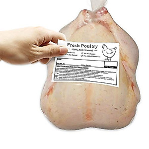 Poultry Freezer Labels,4x3 Inch with Safe Handling Instructions Exemption,50Pcs