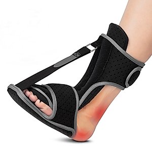 WXY Foot Brace with Support Plate - Dorsal Night Splint for Plantar Fasciitis Women Men - Plantar Fasciitis Relief Achilles Tendonitis Foot Drop Heel Pain Black