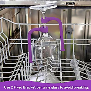 Tether Silicone Dishwasher Attachment, 8Pcs Silicone Stemware Saver Flexible Tether Goblet Holder Safer Wine Glass Dishwasher Protector Wine Glass Fixed Bracket Adjusted Goblet Holder for Home Bar