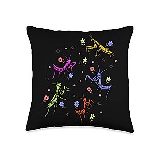 Praying Mantis Lover Insect Future Entomologist Insect Collecting Bug Catching Praying Mantis Entomology Throw Pillow, 16x16, Multicolor