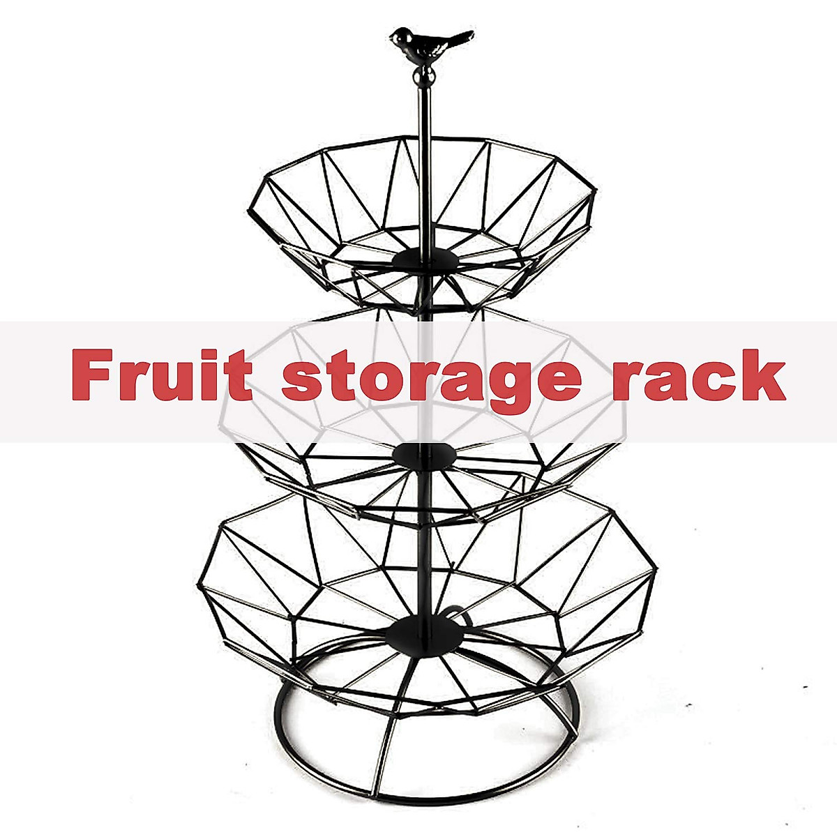 MINIDUO Wrought iron 3 Tier Fruit Tray Fruits Desserts Candy Buffet Plates Serving Tray for Family Dinner Birthday Party Wedding-gold