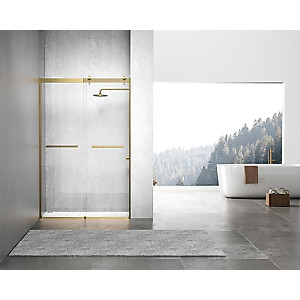 Elegant Kitchen and Bath SD202-4876BGD Frameless Shower Door 48 x 76 Brushed Gold