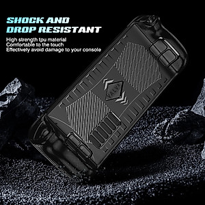 DLseego Steam Deck TPU Protective Case Shockproof Shell Soft Non-Slip Cover Durable Full Protection Scratch Resistant Skin - Black